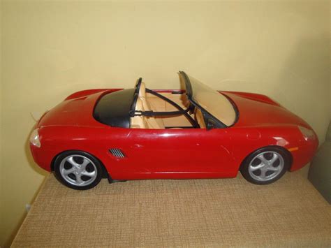 Vtg1998 Barbie Red Porsche Sports Car Motorized Convertible Top Doll