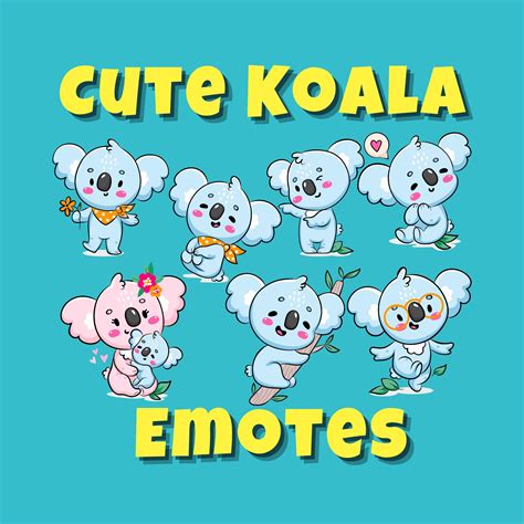 Cute Koala Emotes Twitch Discord Streaming Youtube Etsy