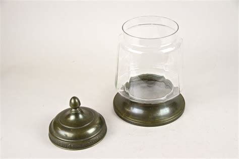 Art Nouveau Candy Glass Jar Or Punch Bowl With Lid Austria Circa 1910