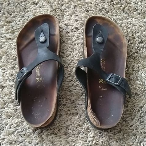 Birkenstock Gizeh Thong Soft Footbed Black Leather Sa Gem