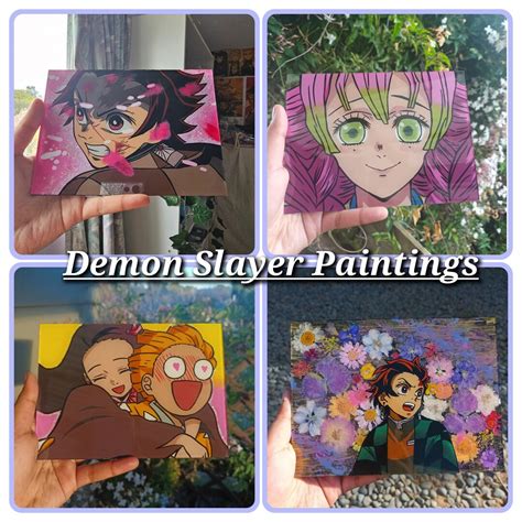 Demon Slayer Kny Anime Glass Painting Tanjiro Rengoku Mitsuri Muichiro Zenitsu Inosuke Etsy