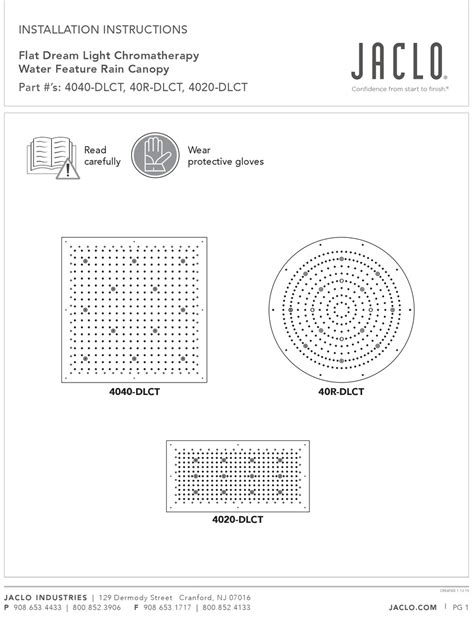 Jaclo 4040 Dlct Installation Instructions Manual Pdf Download Manualslib