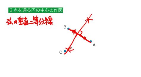 5分で分かる 中学数学 089 3点を通る円の中心の作図 Youtube