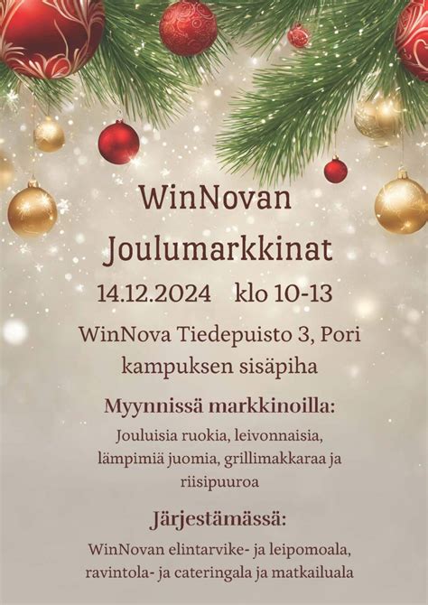 Winnovan Joulumyyj Iset Raumalla Ja Porissa Winnova