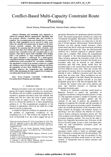 Pdf Conflict Based Multi Capacity Constraint Route Planning