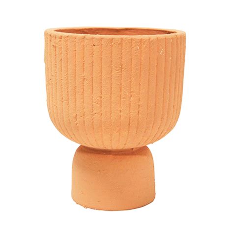 Ribbed Terracotta Planter Terracotta 180mm The Jungle Collective