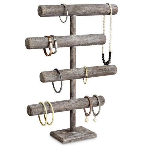 Wd2965 Wooden 4 Tier Jewelry Display Stand