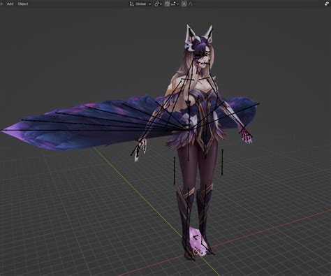 Artstation League Of Legends Coven Ahri Rigged Resources