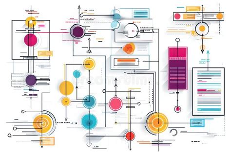 Stylized Flowchart Elements Designed For Infographics And Presentations