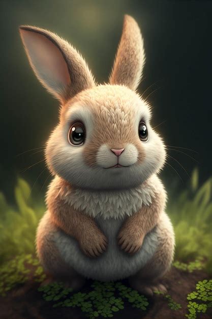 Premium Ai Image Rabbit That Is Sitting In The Grass Generative Ai