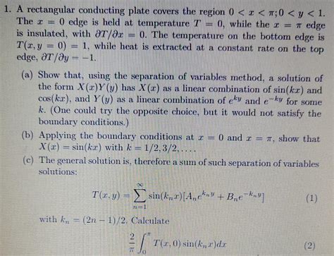 Solved 1 A Rectangular Conducting Plate Covers The Region