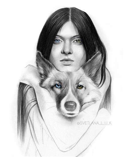 Портрет карандашом Портрет собаки Sketches Humanoid Sketch Art