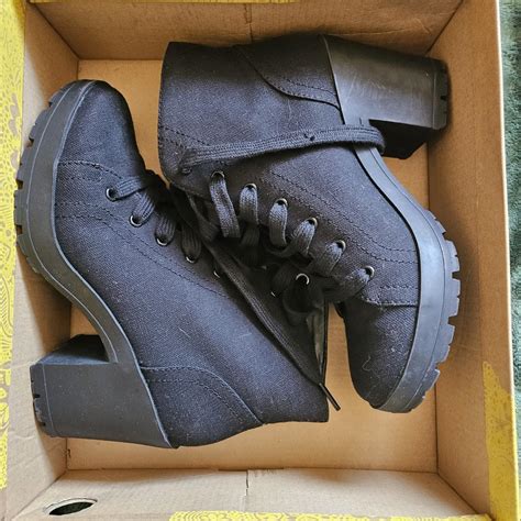 Cute Black Bootie Heel Worn A Handful Of Times Super Depop