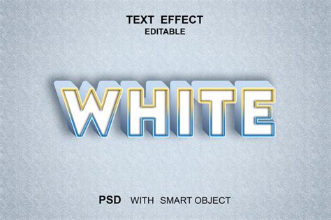 effet de texte blanc avec objet intelligent psd premium