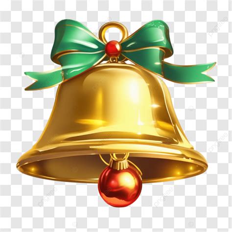Golden Church Bell Adorned With Festive Christmas Ribbon Bow Golden
