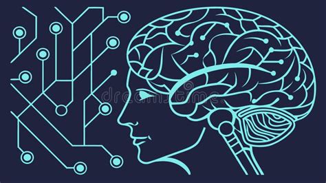Human Brain with Circuits, Neuroscience and Technology, AI Mind Vector Design Generative AI ...