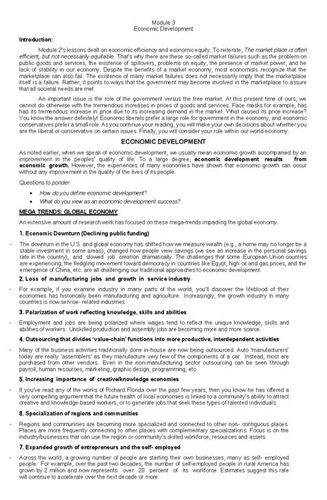 Econ Dev 3 Understanding Economic Development And Market Dynamics Studocu