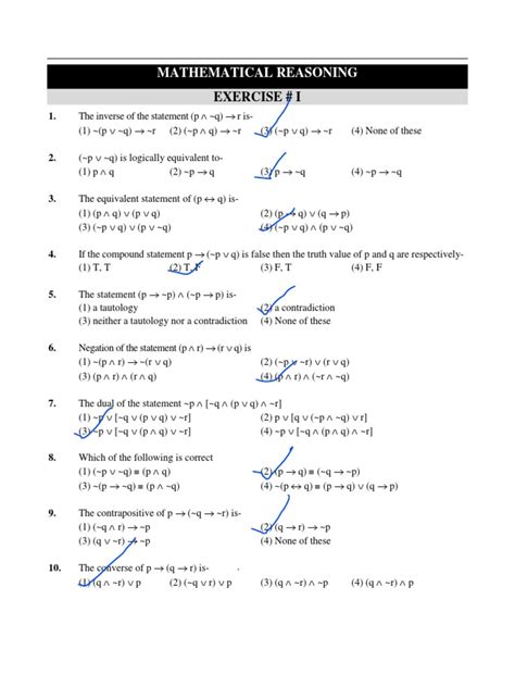 mathematical reasoning sheet e pdf logical truth logic