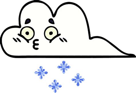 Kartun Gaya Buku Komik Awan Salju Ilustrasi Stok Unduh Gambar