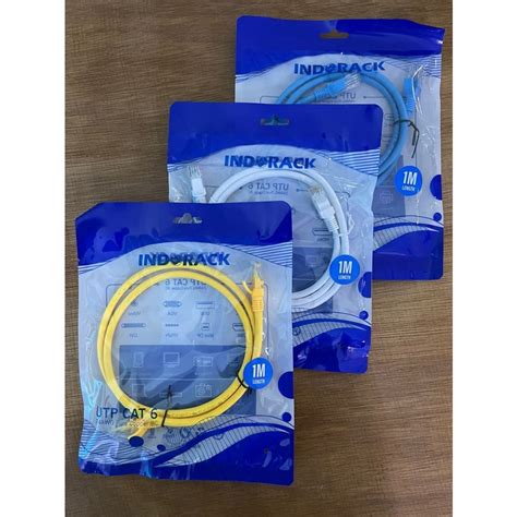 Jual INDORACK Patch Cord CAT6 KABEL LAN Utp 1 Meter RJ45 Networking Shopee Indonesia