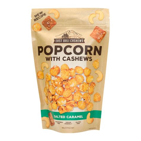 East Bali Cashews Caramel Cashew Popcorn 60g Simply Organic Nz