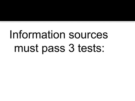 Evaluating Information Sources Pptx Science
