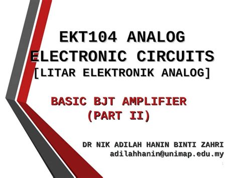Ppt Ekt104 Analog Electronic Circuits [litar Elektronik Analog] Basic