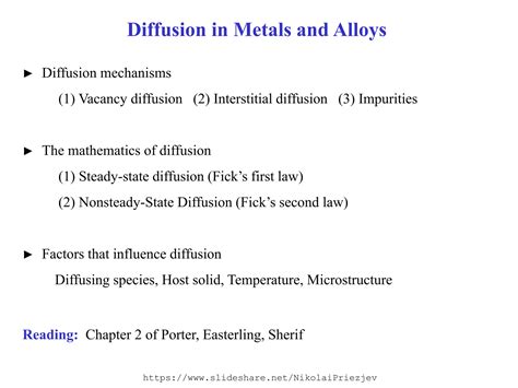 Lecture Diffusion In Metals And Alloys Ppt