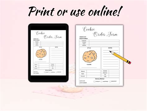 Editable Cookie Order Form Template Customize Canva Template Printable Order Form Custom
