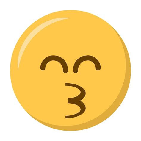 Premium Vector Kissing Face With Smiling Eyes Emoji Icon
