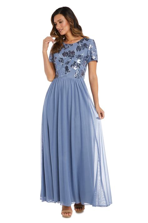 Blue Randm Richards 7058p Long Formal Petite Sequins Dress For 8999
