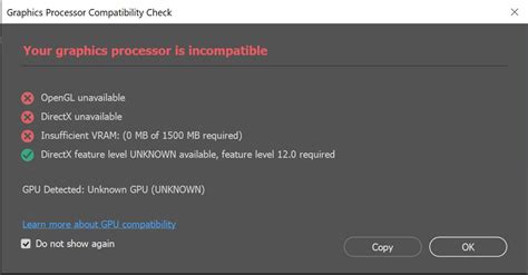 your graphics processor is incompatible adobe community 14415573