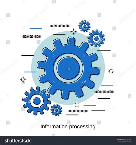 Information Processing Data Computing Flat Design Stock Vector Royalty Free 1982562608