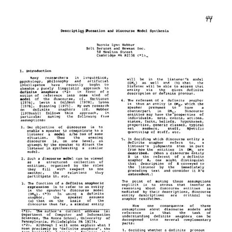 Description Formation And Discourse Model Synthesis Acl Anthology