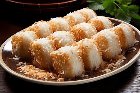 Premium Photo Thai Crispy Coconut Roll