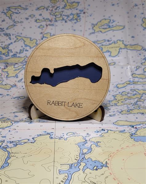 Mini Maps Rabbit Lake Kenora On Mini Maps With Stands Etsy