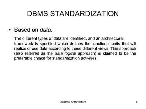 Distributed Dbms Architecture Architecture Defines The Structure