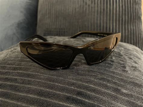 Prada × Vintage Prada Sunglasses Cateye Wrap Shield Ski Mask Symbol