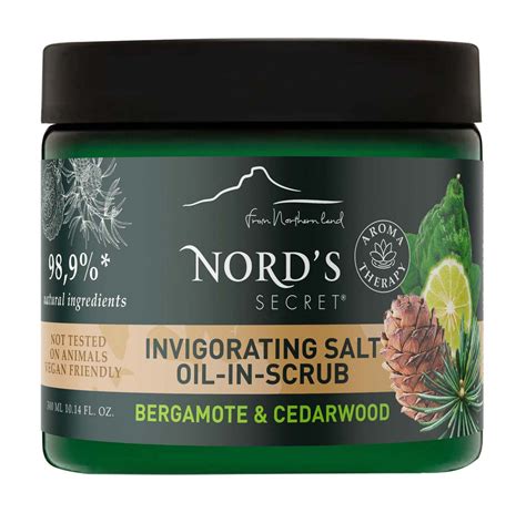 NORDS SECRET Скраб cоляной c эфирным маслом Бергамот и кедр ...