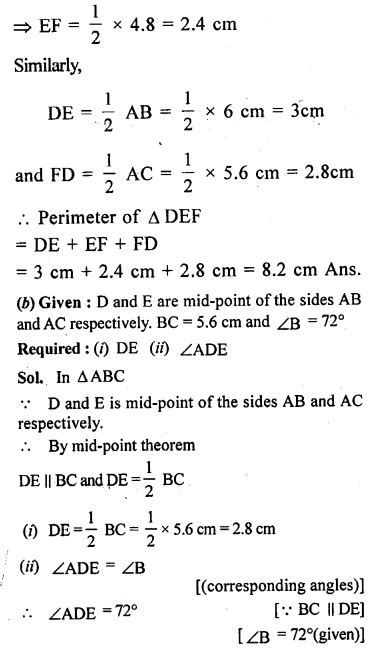 Mid Point Theorem Class ICSE ML Aggarwal CBSE Library
