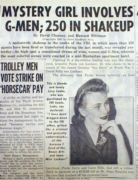 1941 Ny Daily News Newspaper Fbi Sex Scandal Agents Party W Prostitutes