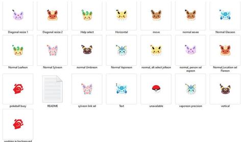 20 Animated Pokemon Eevee And Eeveelutions Mouse Cursor Pack Custom Cute Cursors For Pc Glaceon