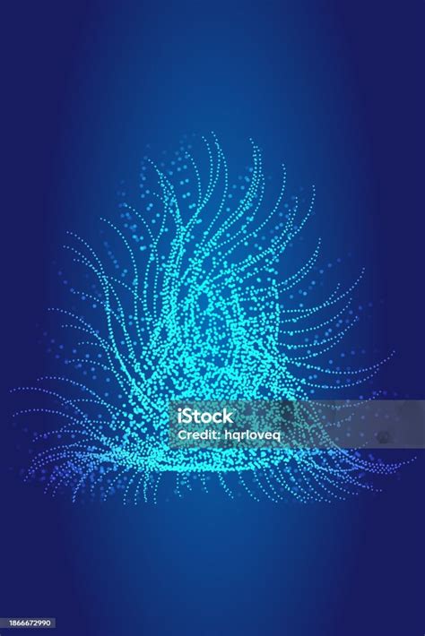 3d Abstract Particle Line Graphics Technology Vector Poster Background