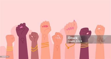 여성 주먹 혁명 여성 시위대 손 미국 여성 권리의 날 페미니스트 배너 강한 소녀 주먹 손 힘 페미니즘 상징 권한 부여 컨벤션