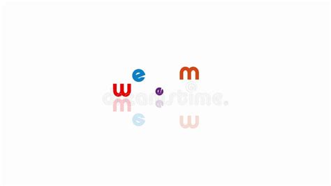 Welcome Text Bouncing Animation With Colorful Pattern On White Srceen