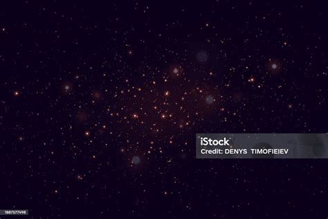 Space Background With Realistic Stardust And Shining Flares Stock