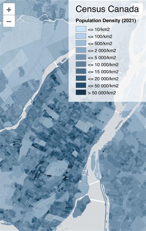 Oc Canada Population Density Link In Comments Rgeospatial