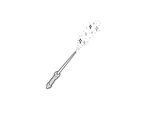 Harry Potter Wand Tattoo With Stars