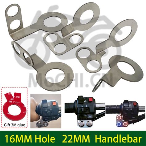 Motorcycle 22mm Handle Stainless Steel Bracket 16mm Switch Button