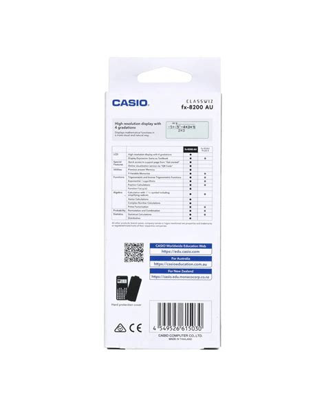 Casio Fx 8200au Scientific Calculator Black Kmart